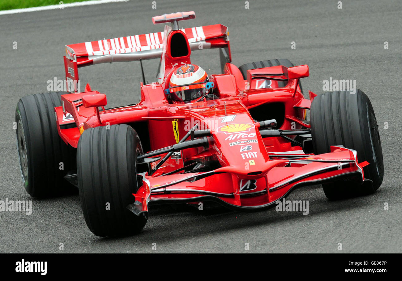 Motor Racing - Formula One Practice - Spa Francorchamps. Ferrari's Kimi ...