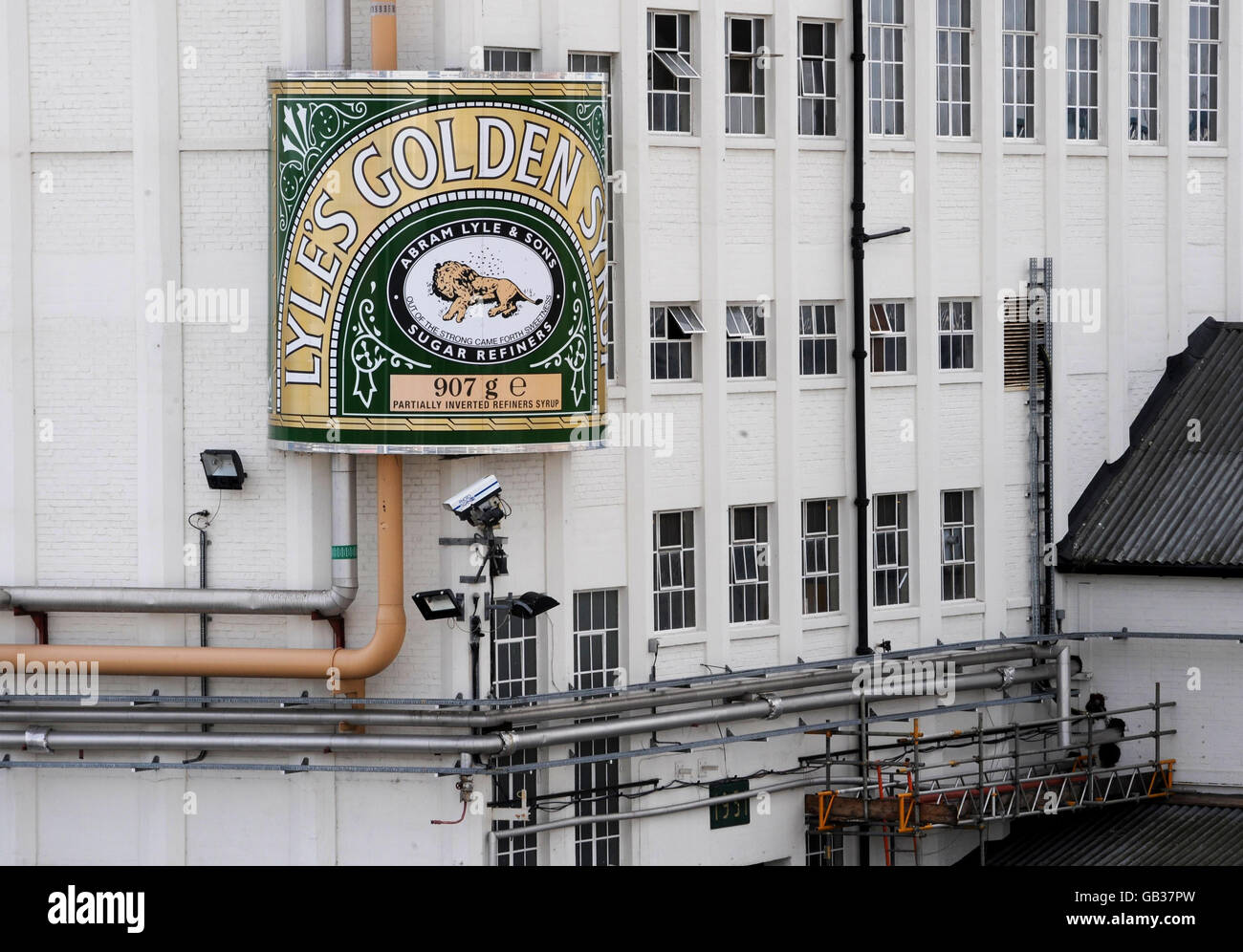 The Tate & Lyle factory on the River Thames at Plaistow, east London ...