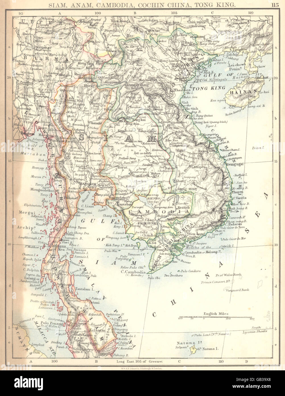 Map siam thailand hi-res stock photography and images - Alamy