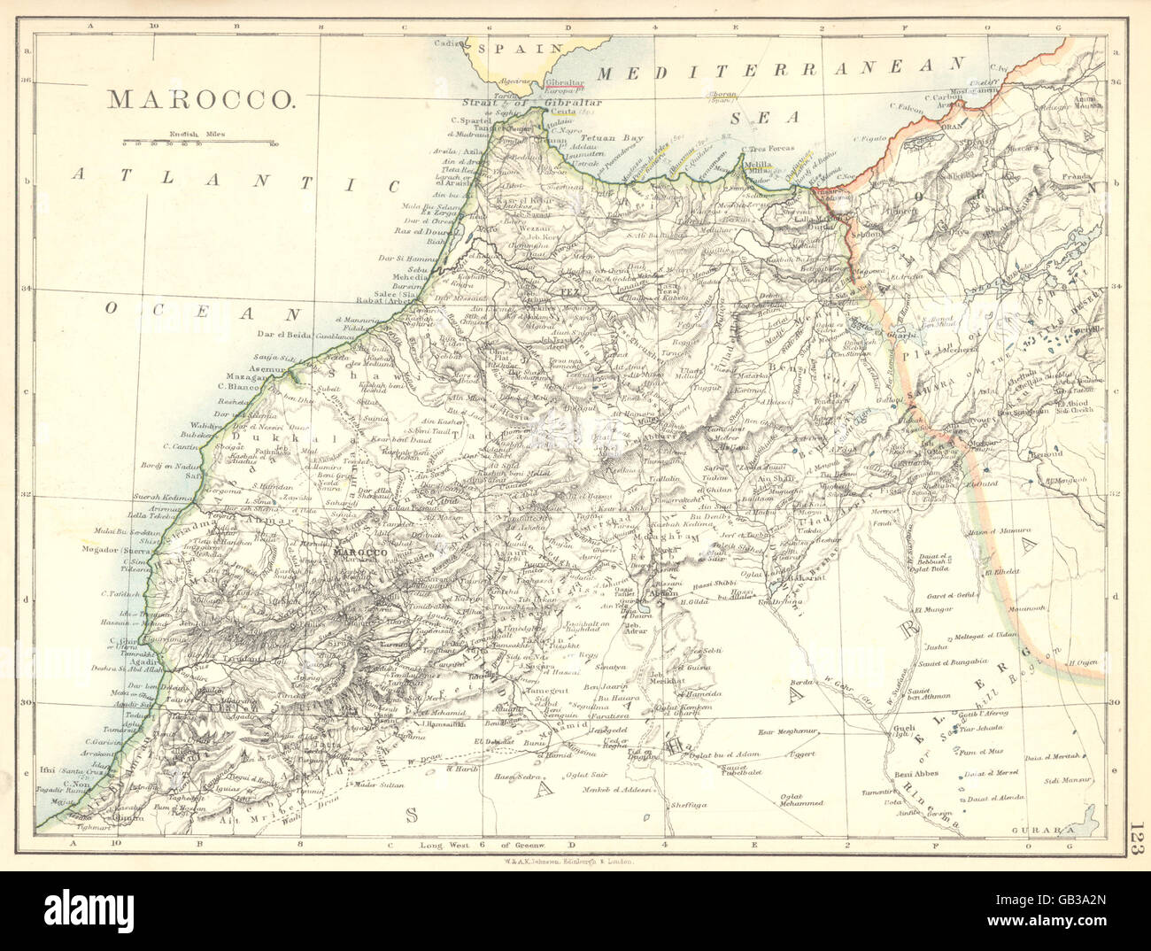 19th century map of morocco hi-res stock photography and images - Alamy