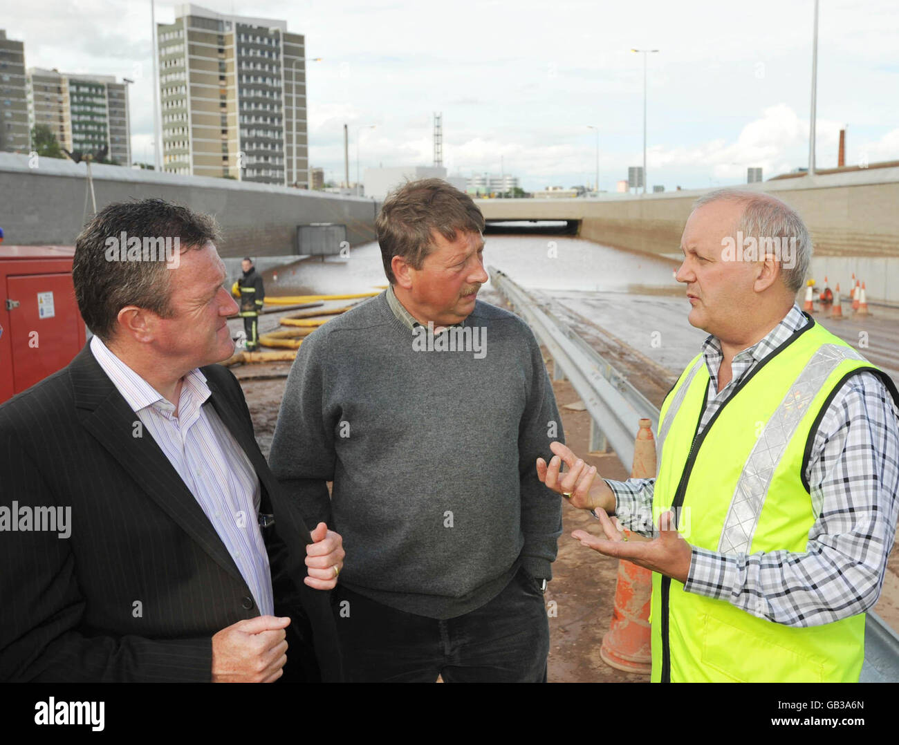 Northern Ireland Ministers Conor Murphy (left) and Sammy Wilson (centre ...
