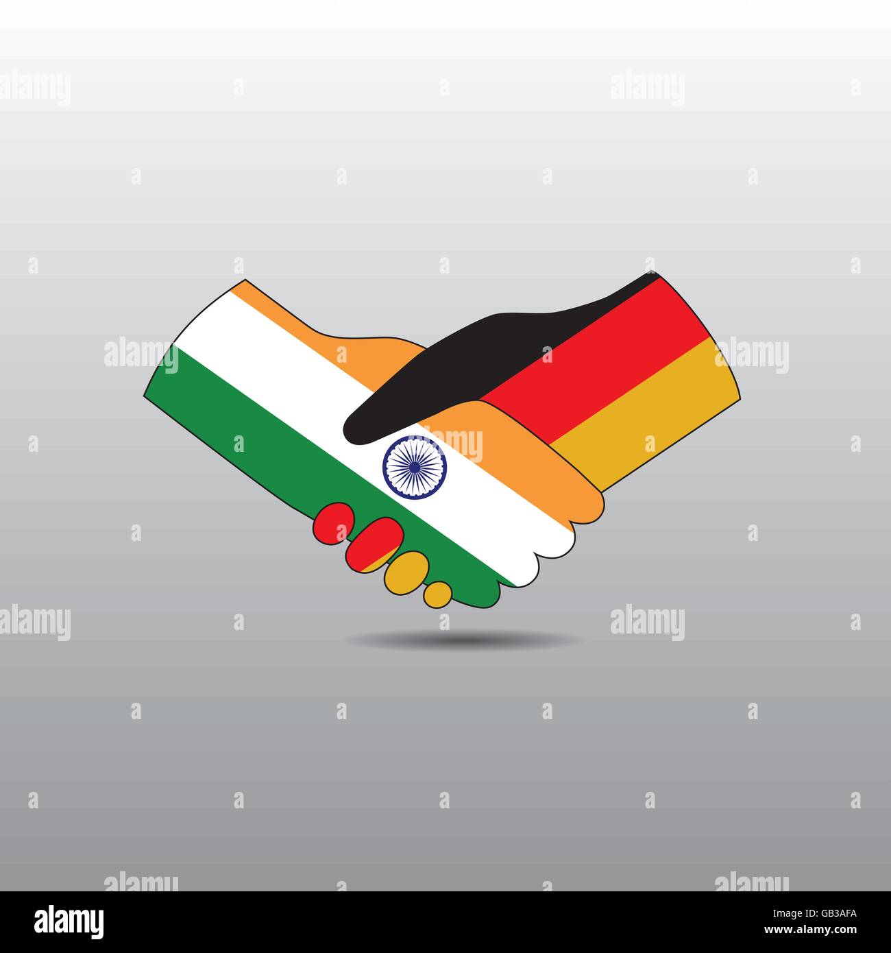 World peace icon in light gray background, India handshake with Germany ...