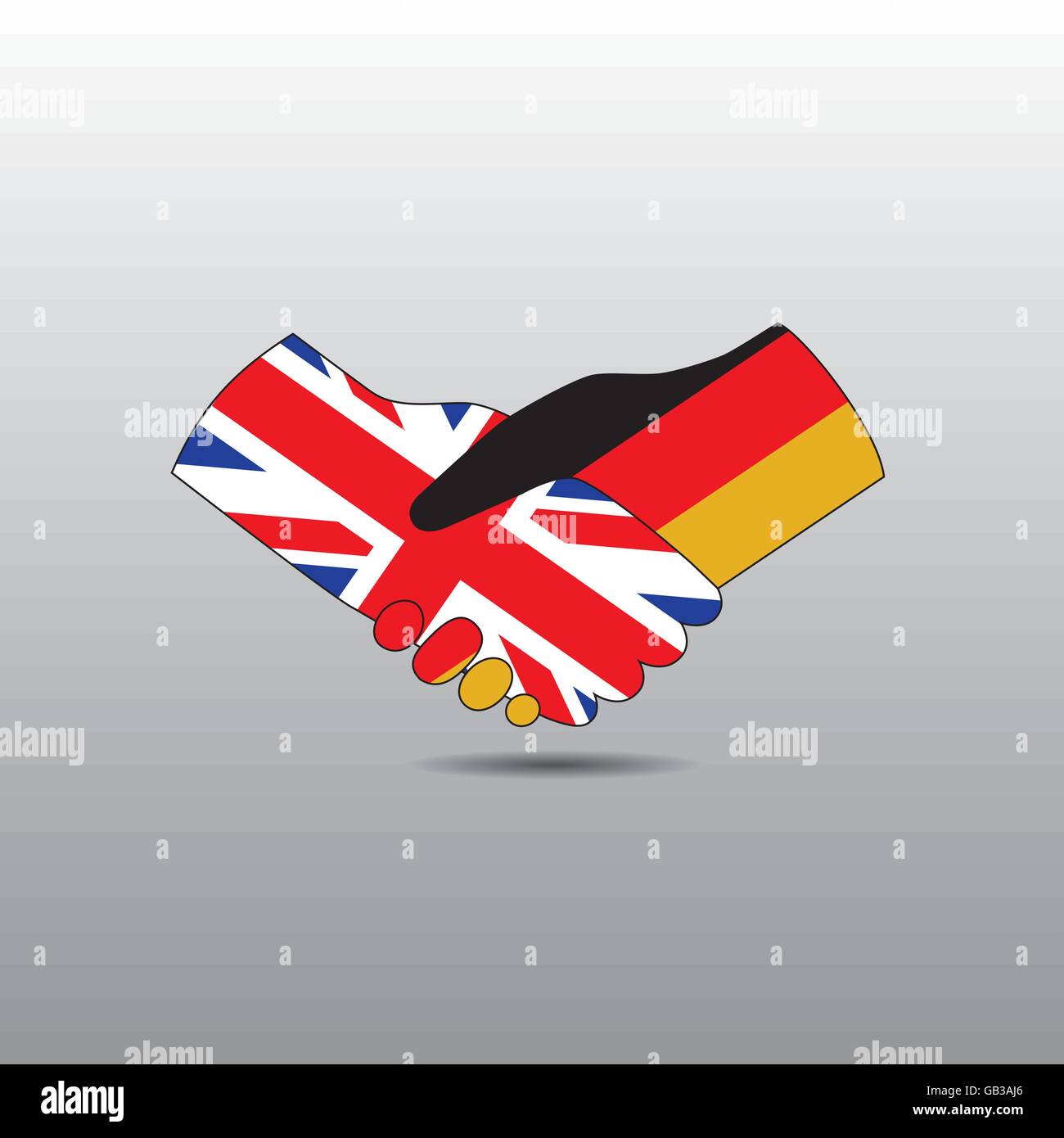 World peace icon in light gray background, England handshake with ...