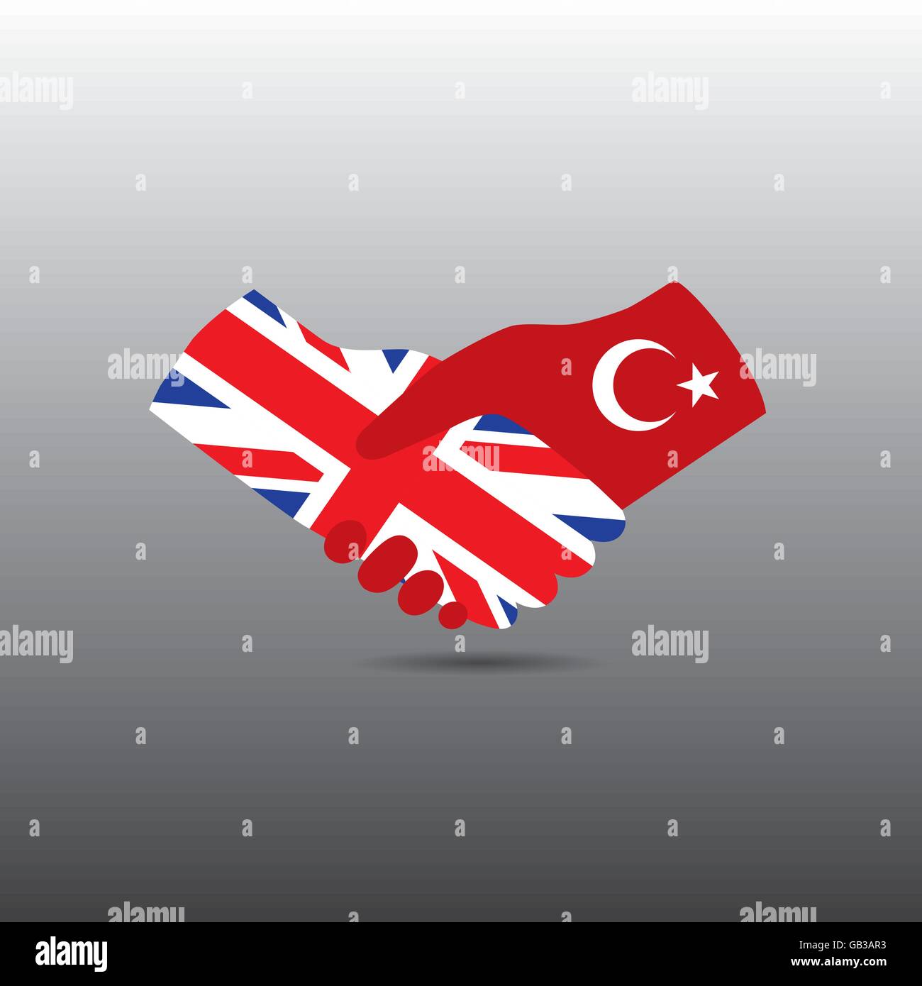 World peace icon in light gray background, Turkey handshake with ...
