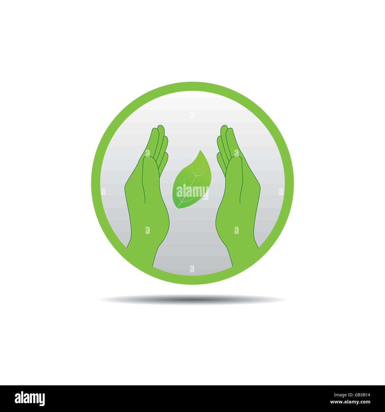 Hands with leaf Stock Vector Images - Alamy