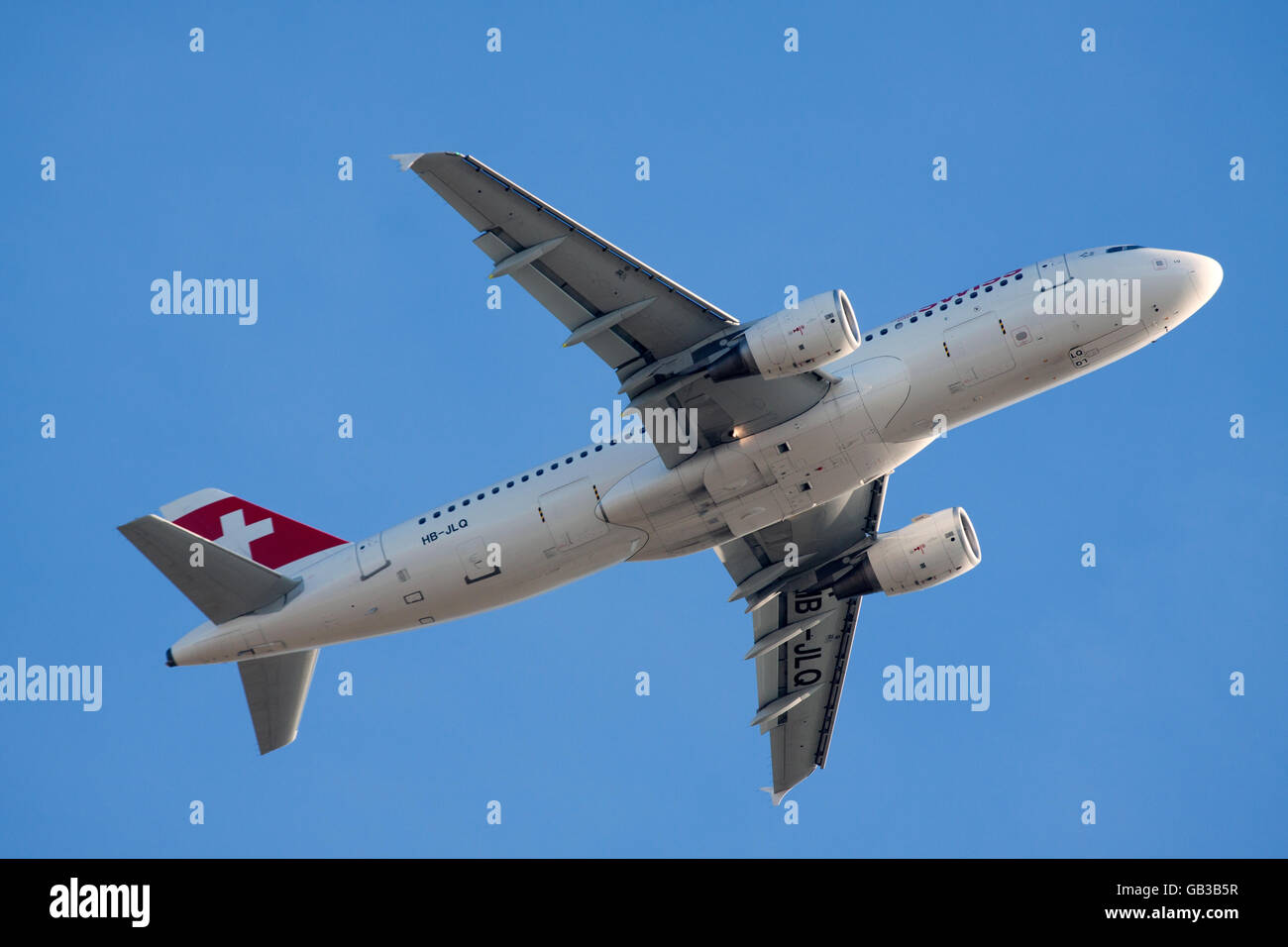AMSTERDAM, THE NETHERLANDS - FEBRUARY 18, 2015 Bottom of an airbus A320 ...