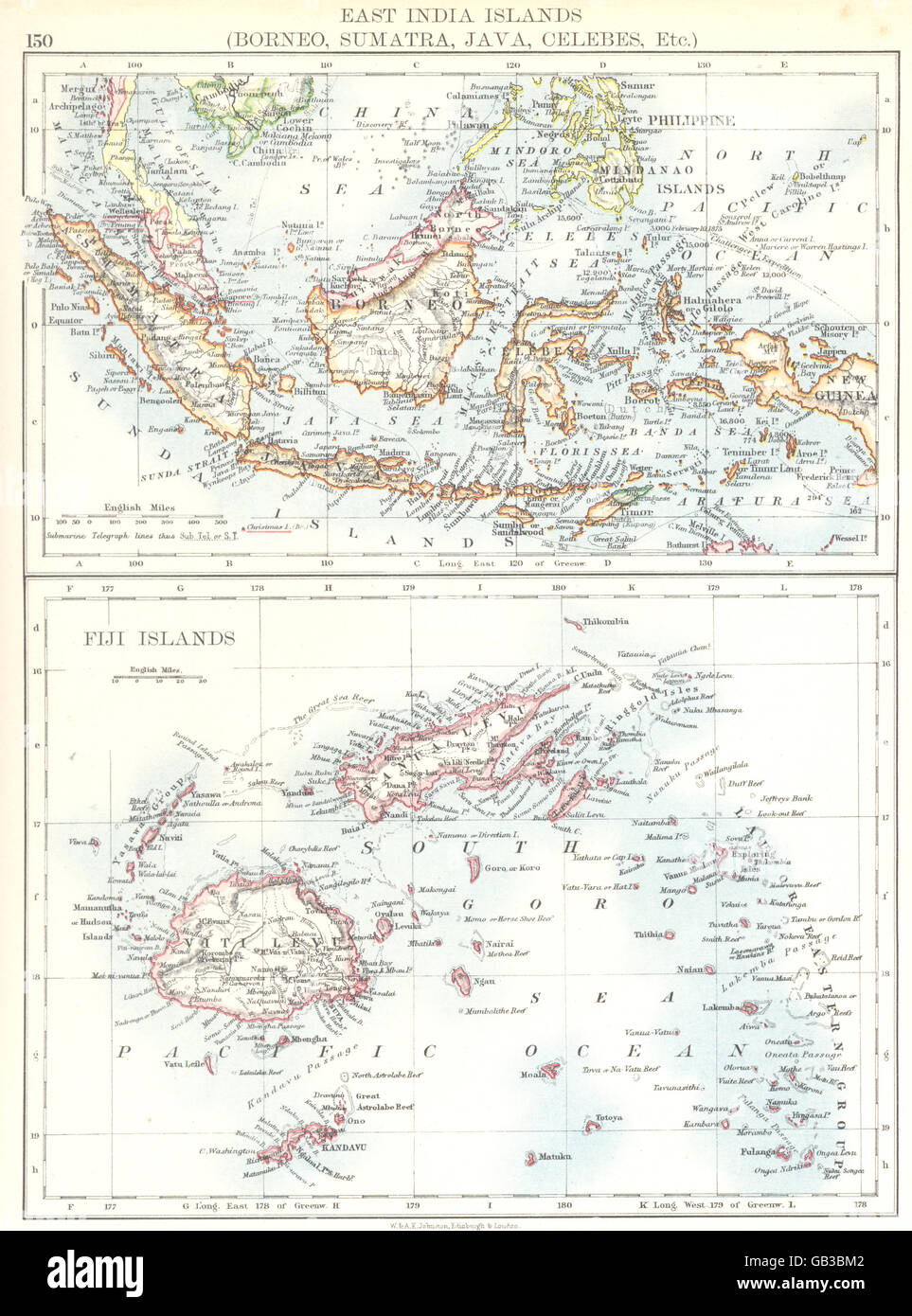 INDONESIA & FIJI: Borneo Sumatra Java Celebes Sulawesi Viti Vanua Levu ...