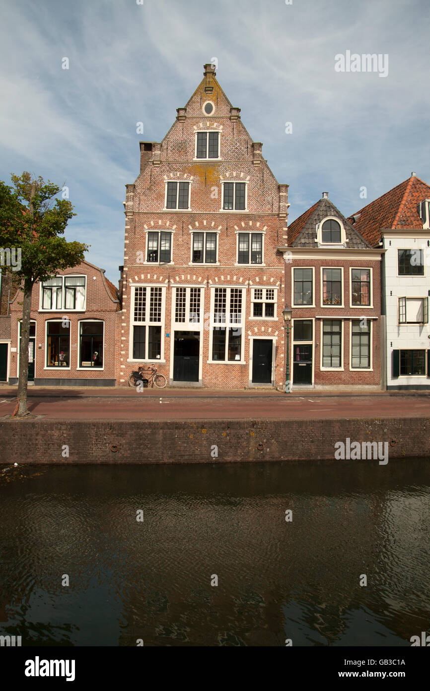 Historical old house on the habour of the Dutch historic town Hoorn ...