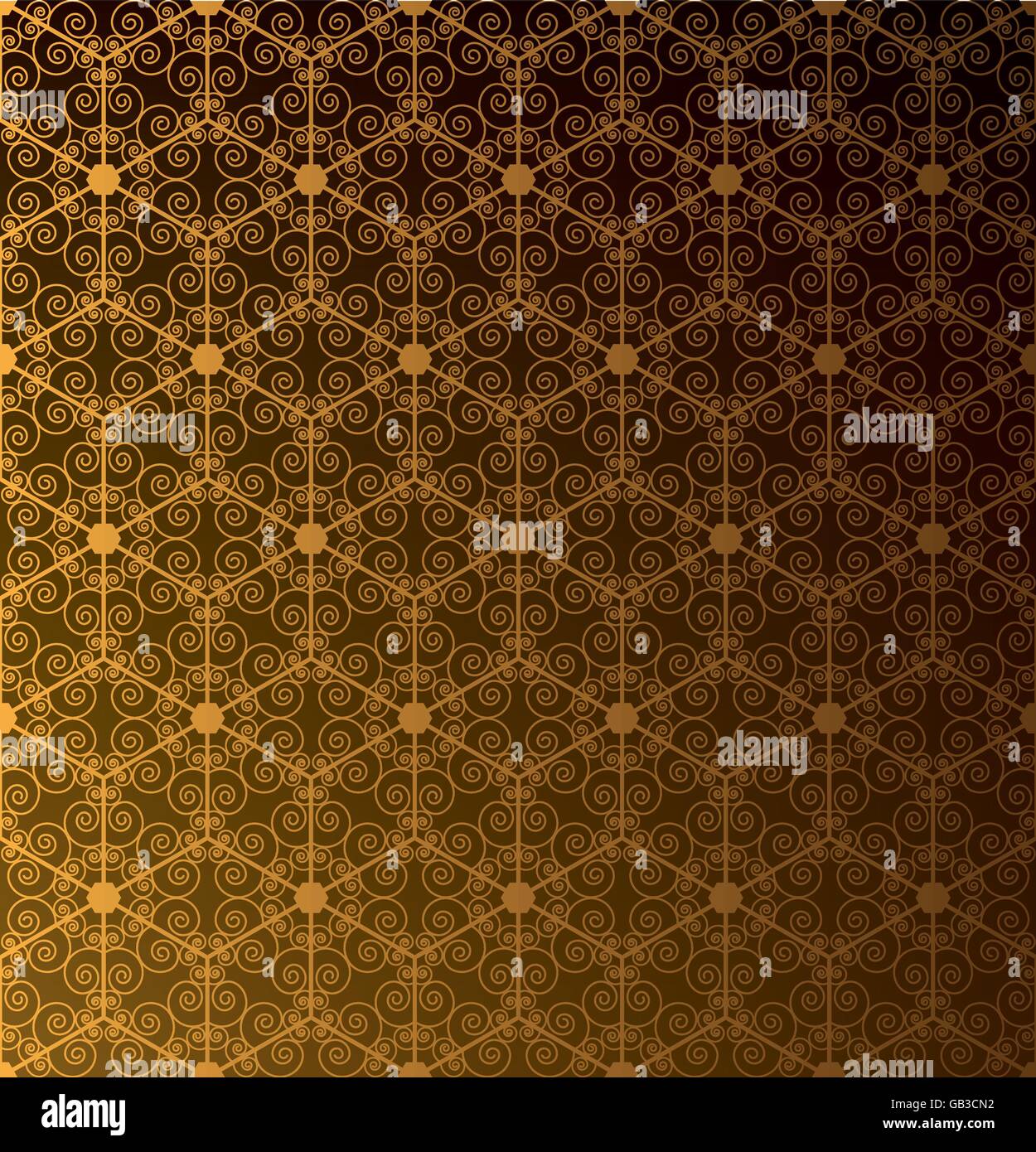 Gold hexagonal geometric seamless pattern graphic design for background ...