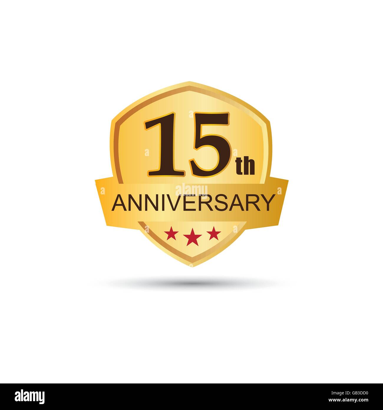 Golden badge 15 years anniversary logo Stock Vector Image & Art - Alamy