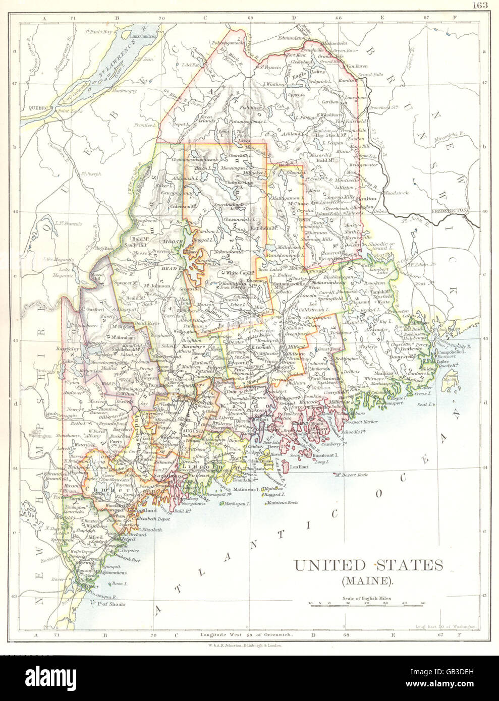 Maine state map hi-res stock photography and images - Alamy