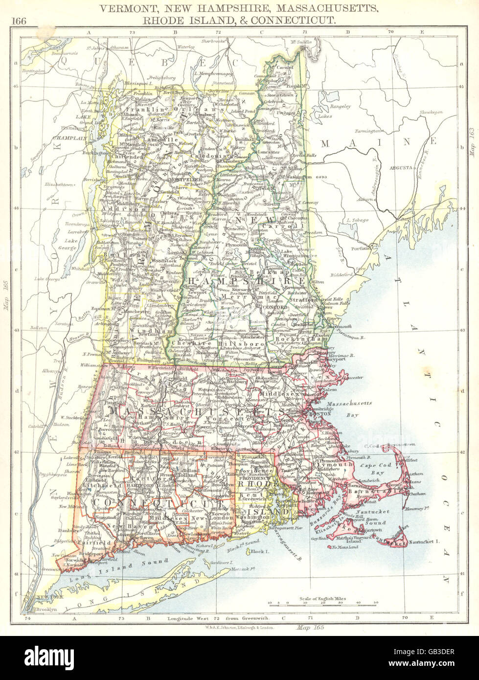 Map of vermont and new hampshire hi-res stock photography and images ...