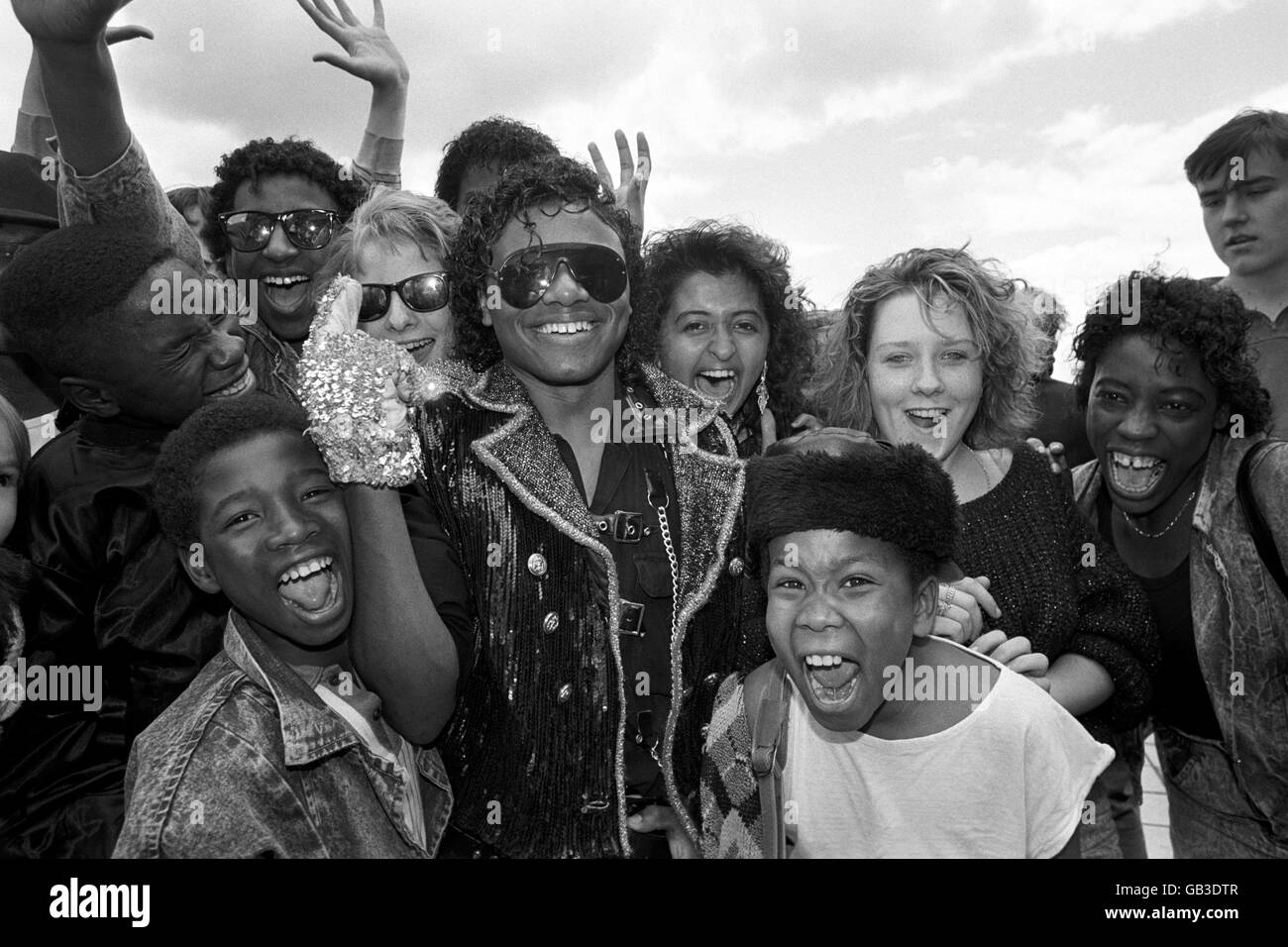 Michael Jackson look-a-like Keith Preddie (centre) 19, a British Rail ...