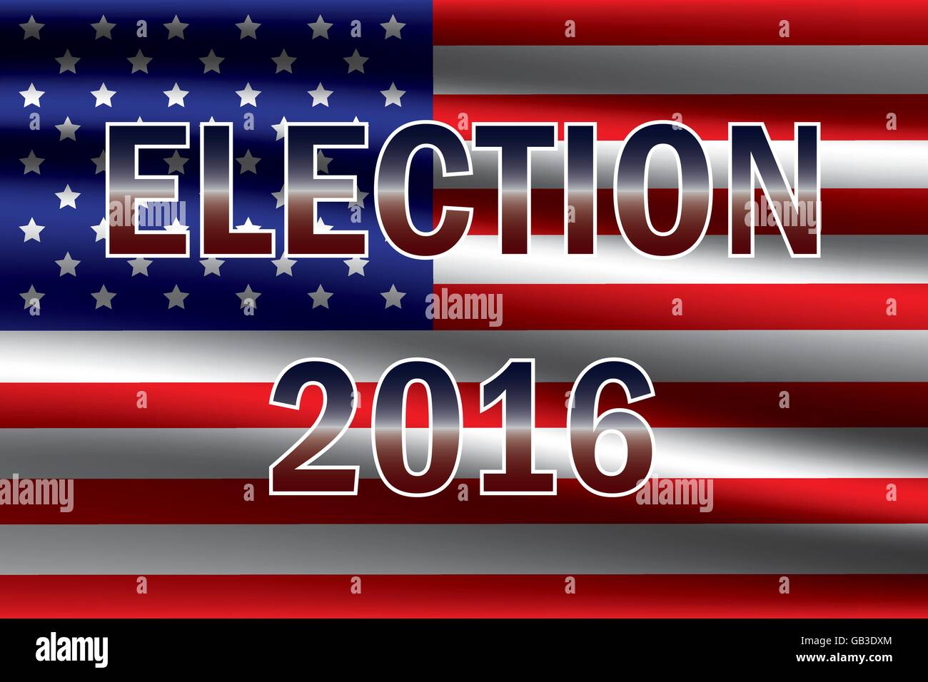 USA presidential election 2016 on USA flag background Stock Vector ...