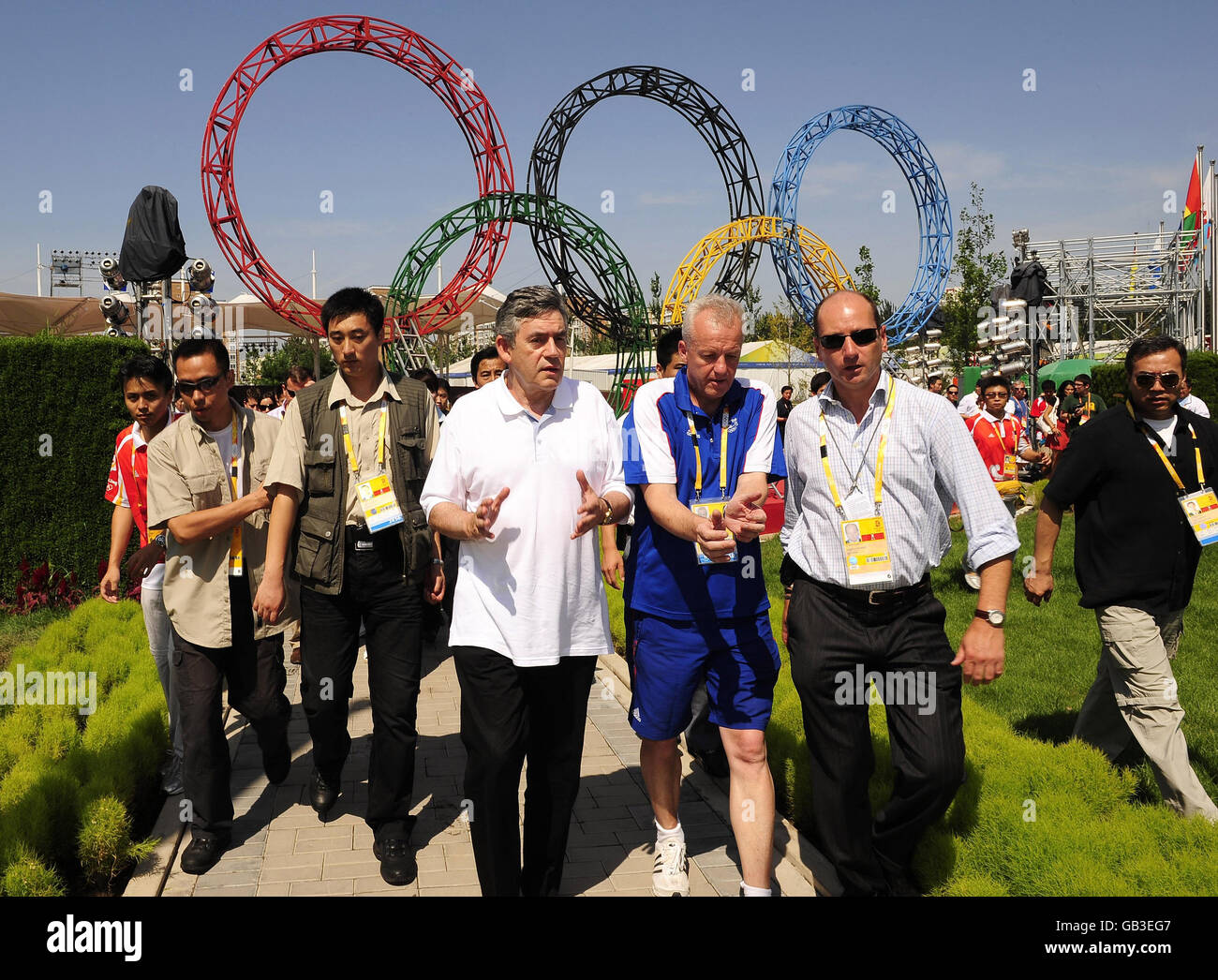 Prime Minister Gordon Brown and Simon Clegg the Chef de Mission of the ...