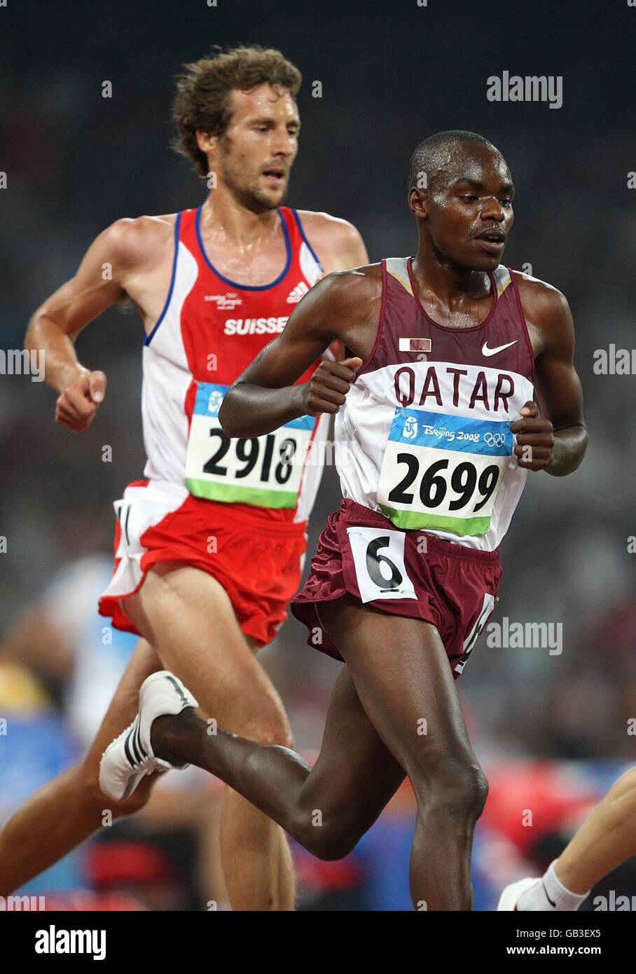 Qatar's James Kwalia C'Kurui (right) during the Men's 5000m Round 1 ...