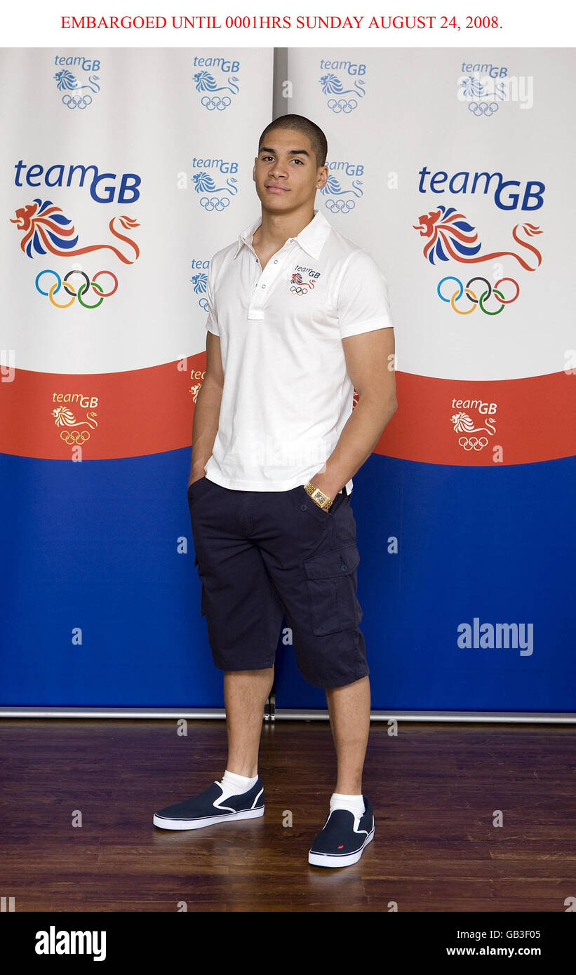 Olympic Team GB member Louis Smith models the closing ceremony parade ...