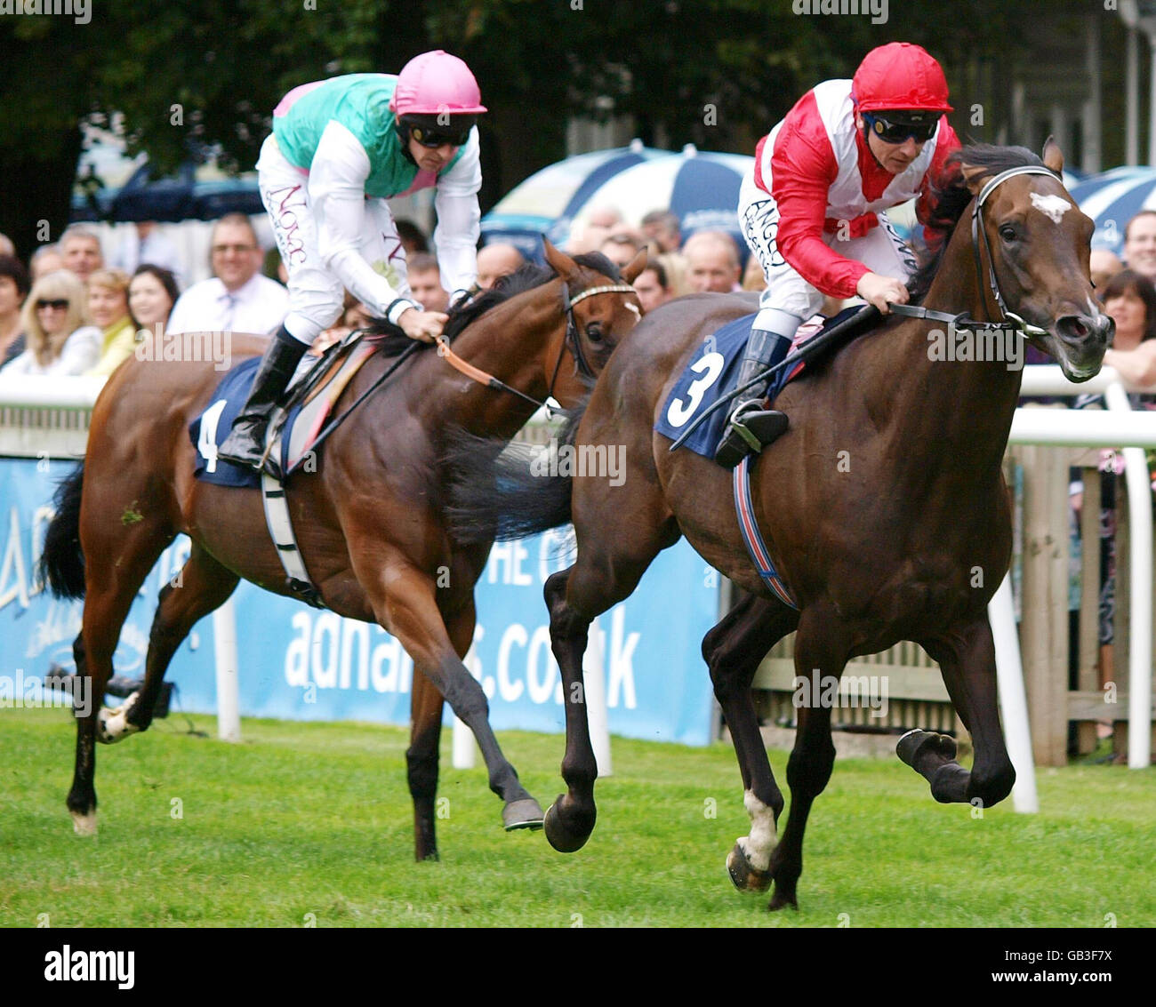 Seb Sanders brings Relative Order (right) ahead of Ted Durcan on ...