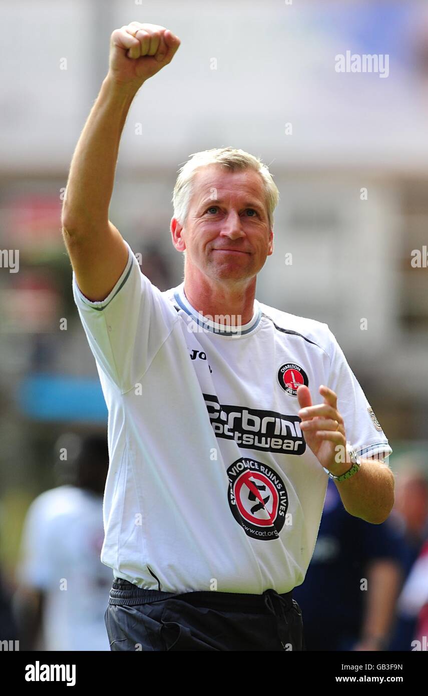 Charlton athletic manager alan pardew celebrates after the final ...