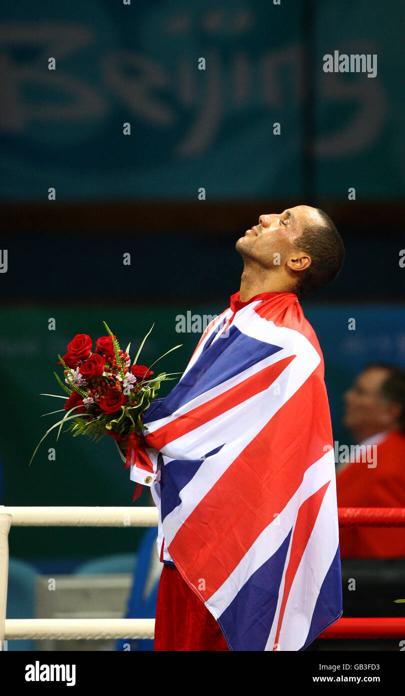Great Britain James Degale with his gold medal during the national ...