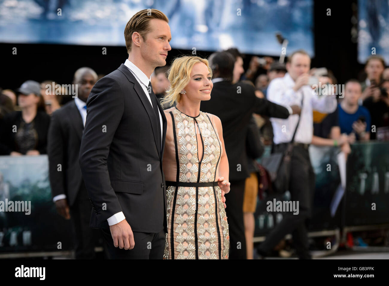 Margot Robbie and Alexander Skarsgard attending The Legend of Tarzan ...