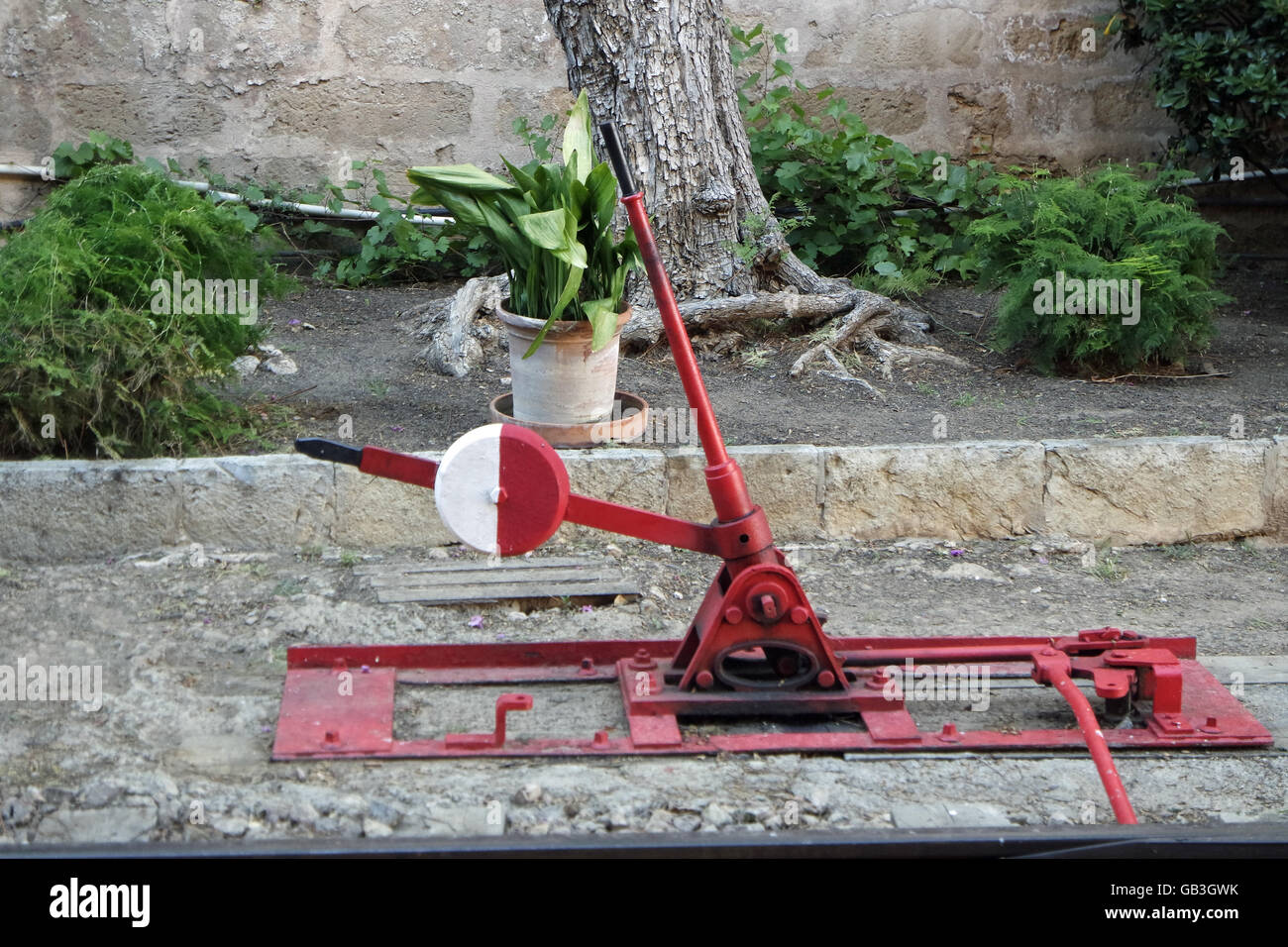 old railway tools from train in port de soller Stock Photo - Alamy