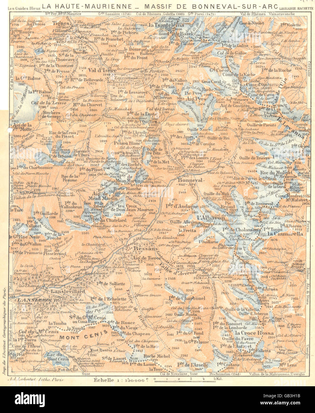 SAVOIE: La Haute- Maurienne- Massif de Bonneval- sur- Arc, 1925 vintage ...