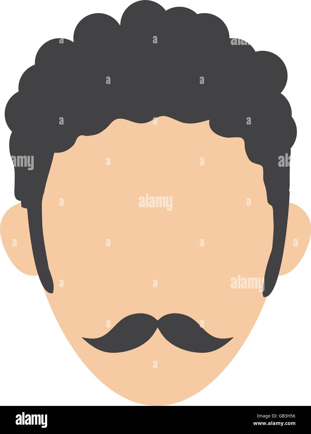 man with curly hair and mustache avatar icon Stock Vector Image & Art ...