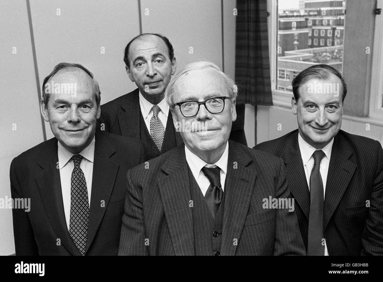 Sir David Serpell (second right) at the Department of Transport in ...