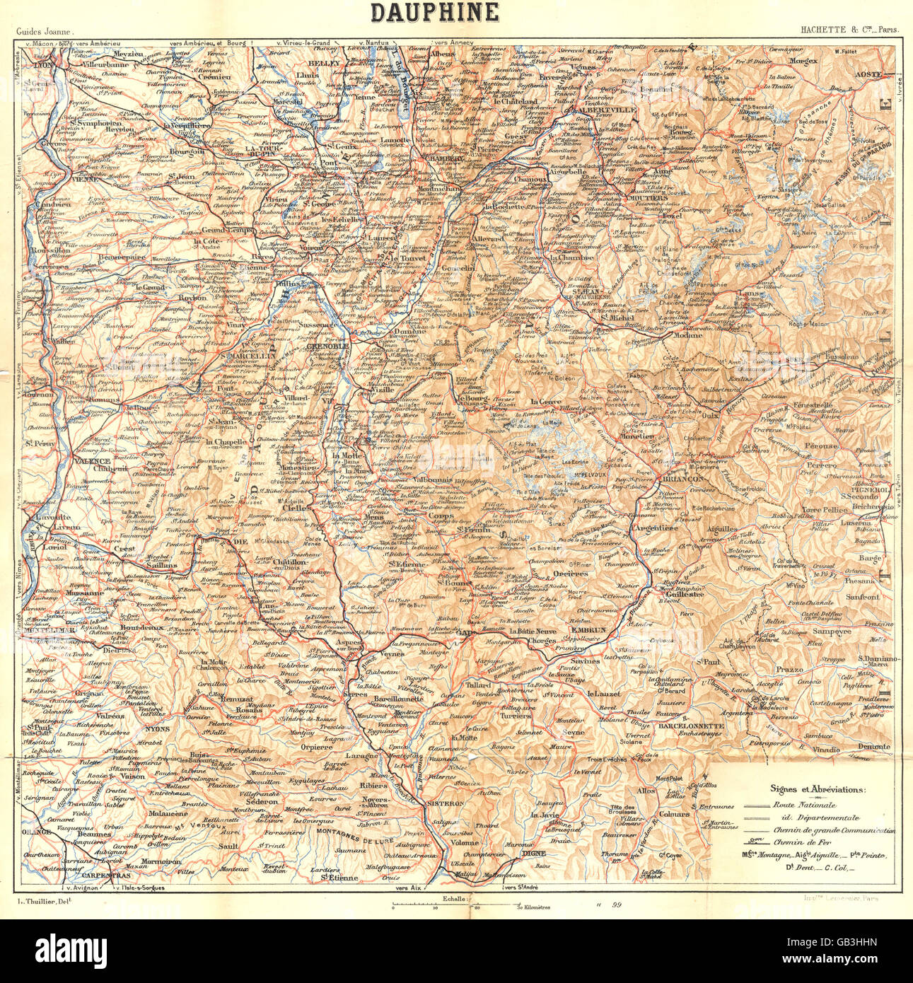 FRANCE: Dauphiné, 1899 antique map Stock Photo - Alamy
