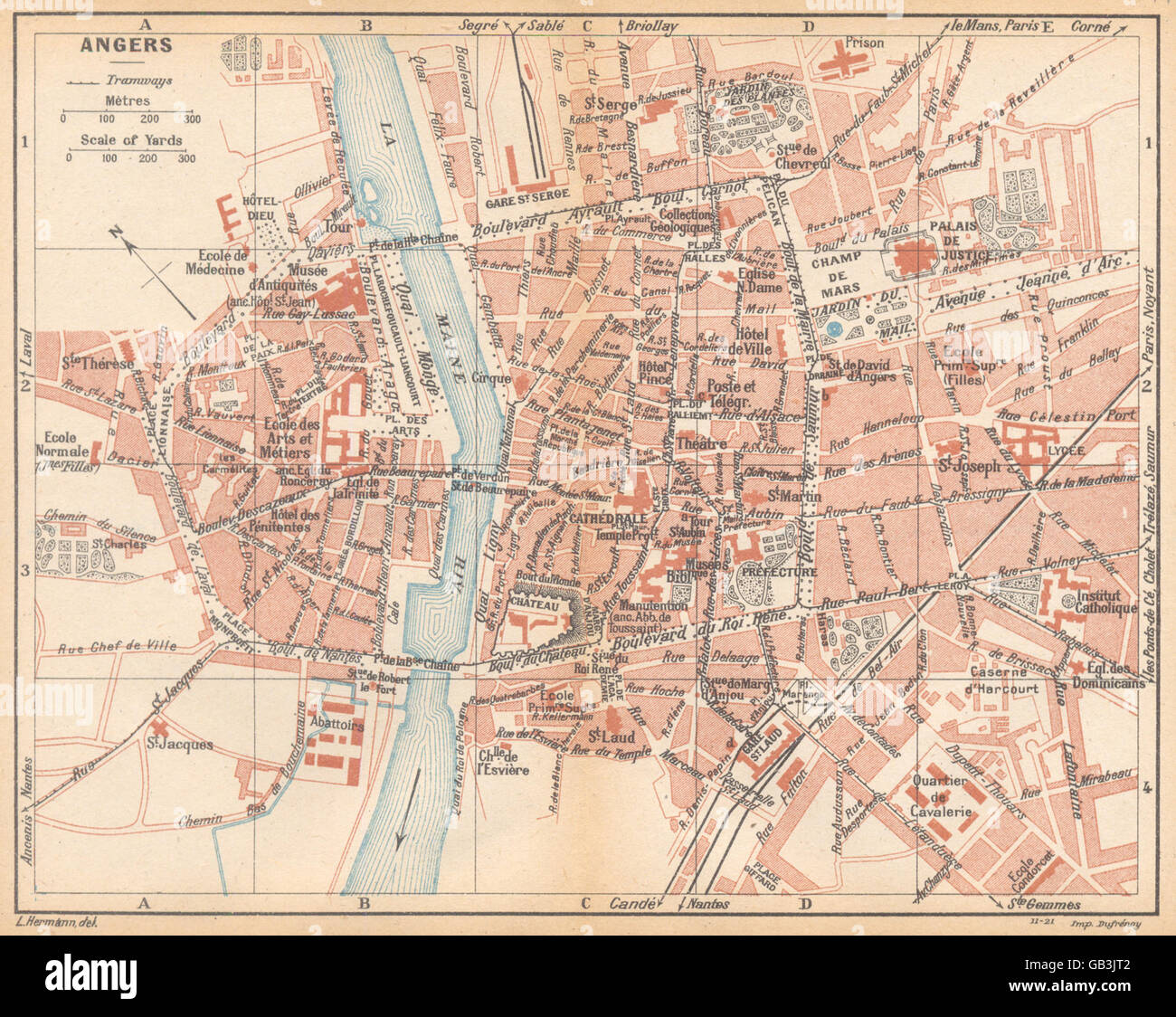 Angers map hi-res stock photography and images - Alamy