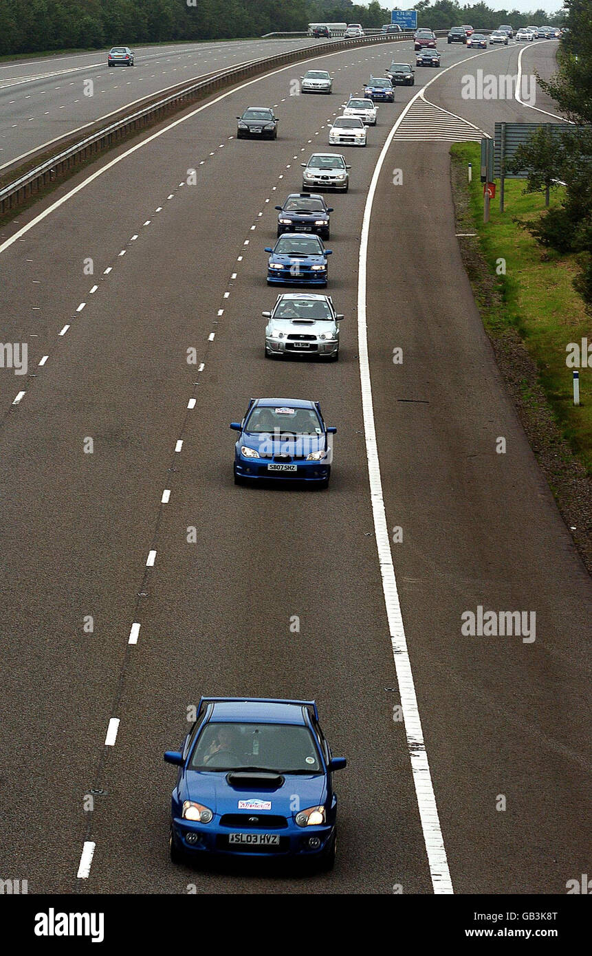 Subaru drivers tribute to Colin McRae Stock Photo - Alamy