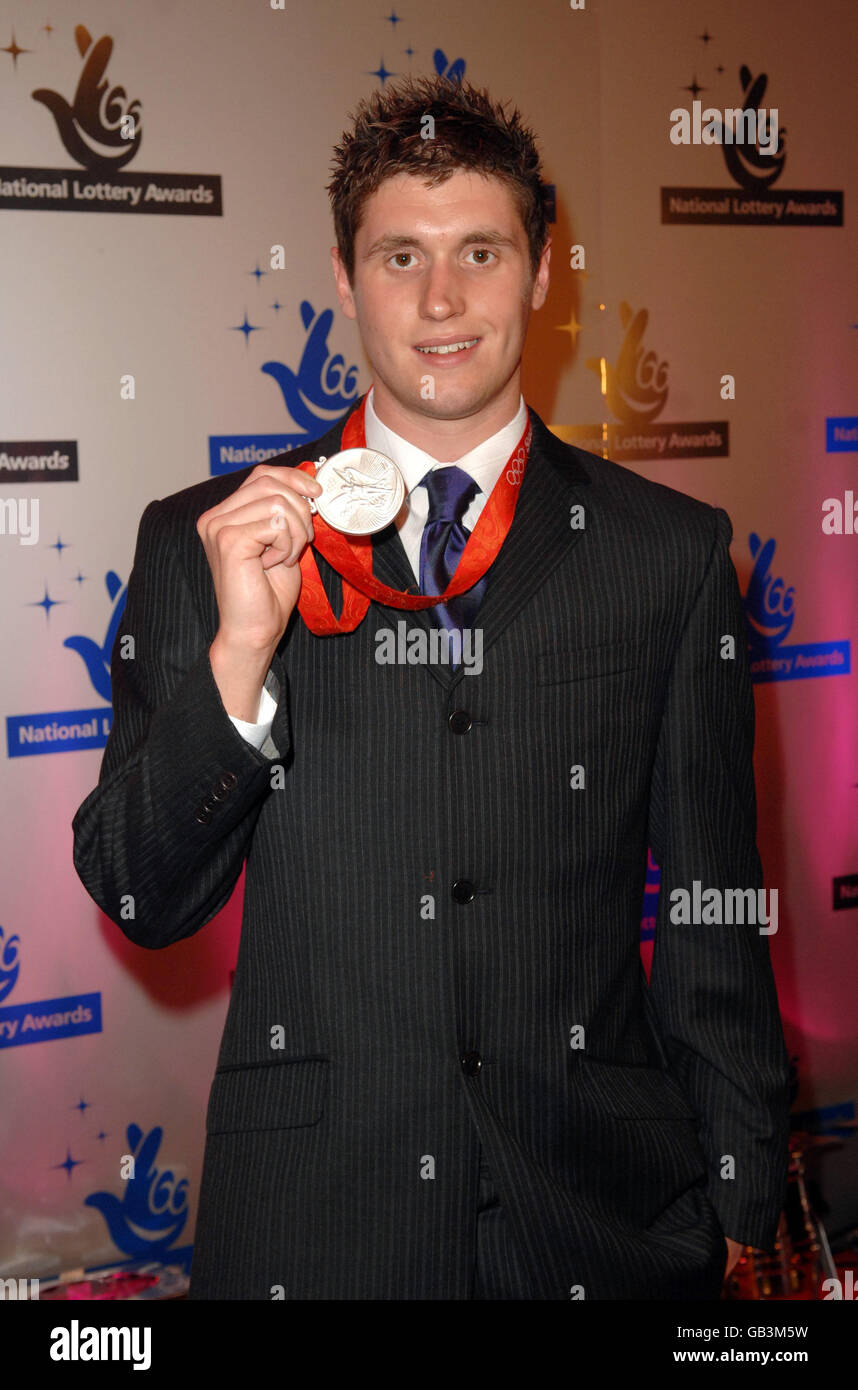 Olympic swimming medalist David Davies arrives for the National Lottery ...