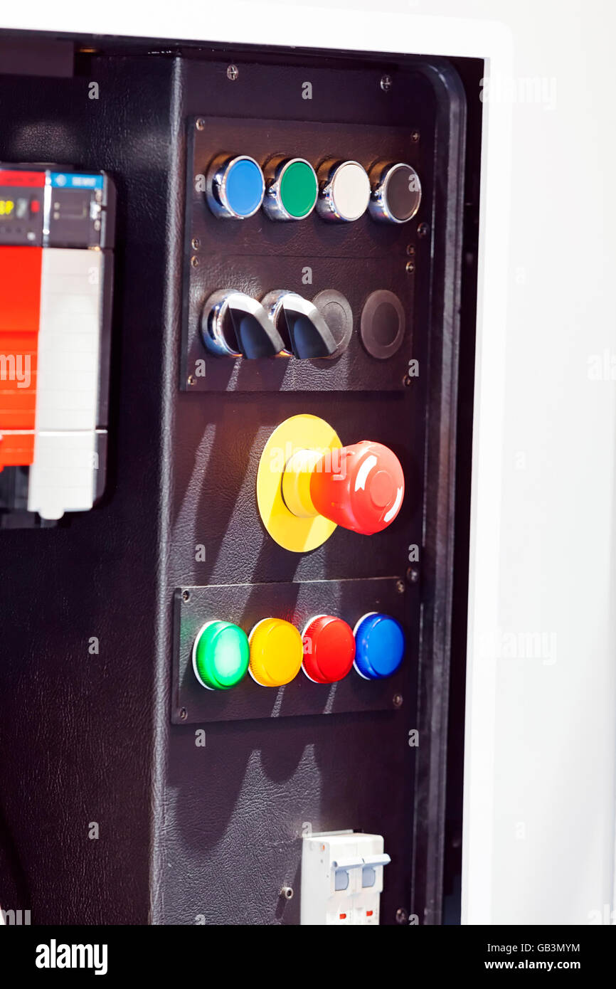 View on advanced industrial control box with switches, new technology ...