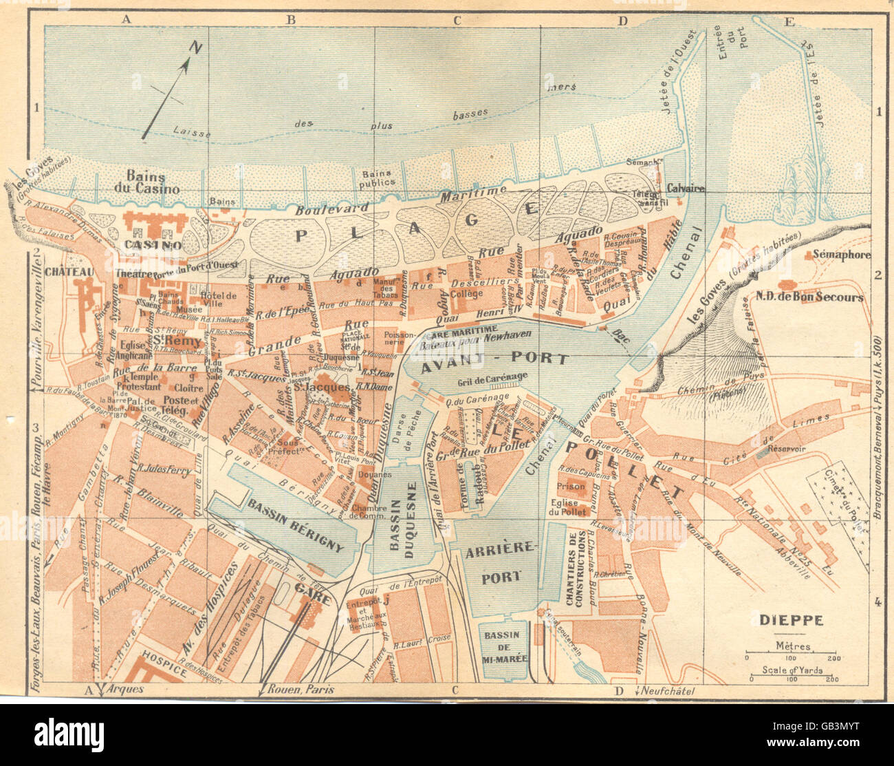 Map of dieppe hi-res stock photography and images - Alamy