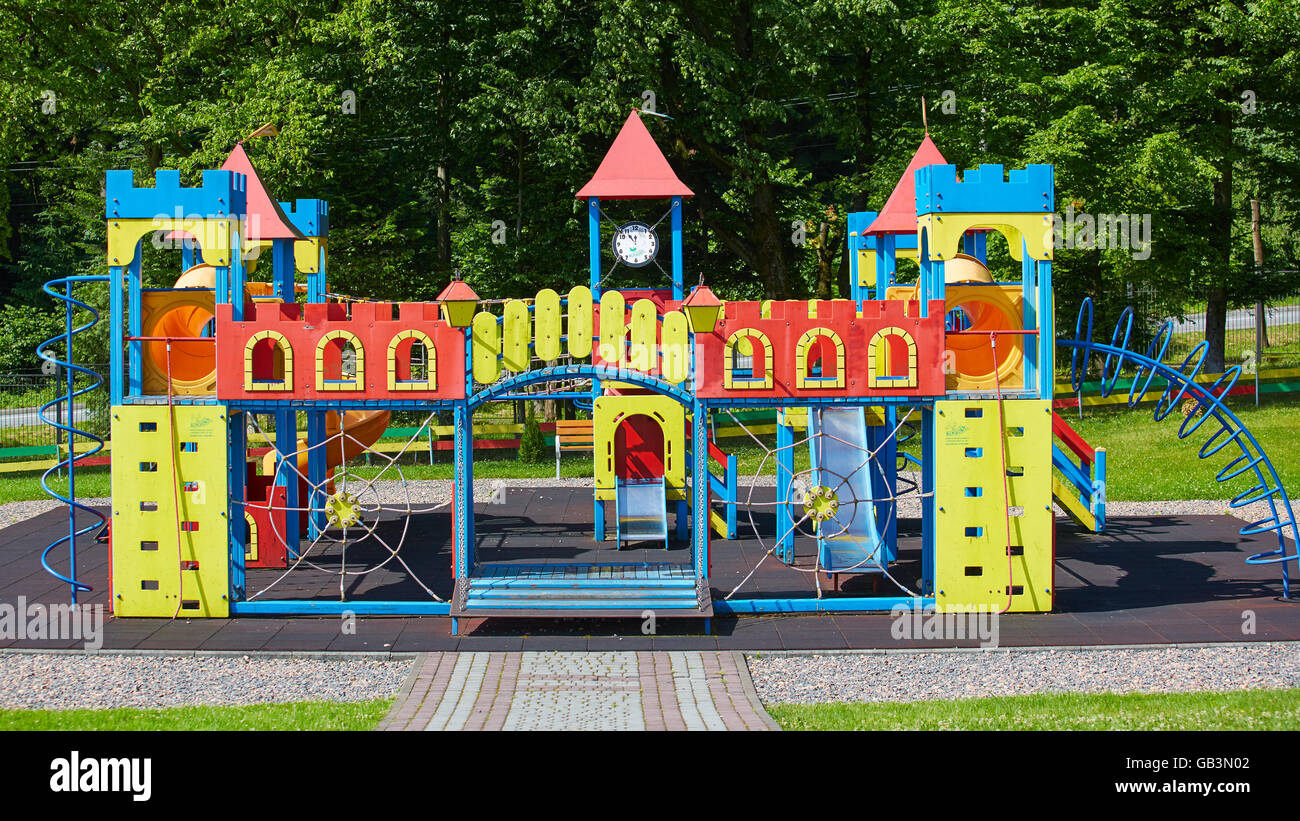 Playground equipment in the park Stock Photo - Alamy
