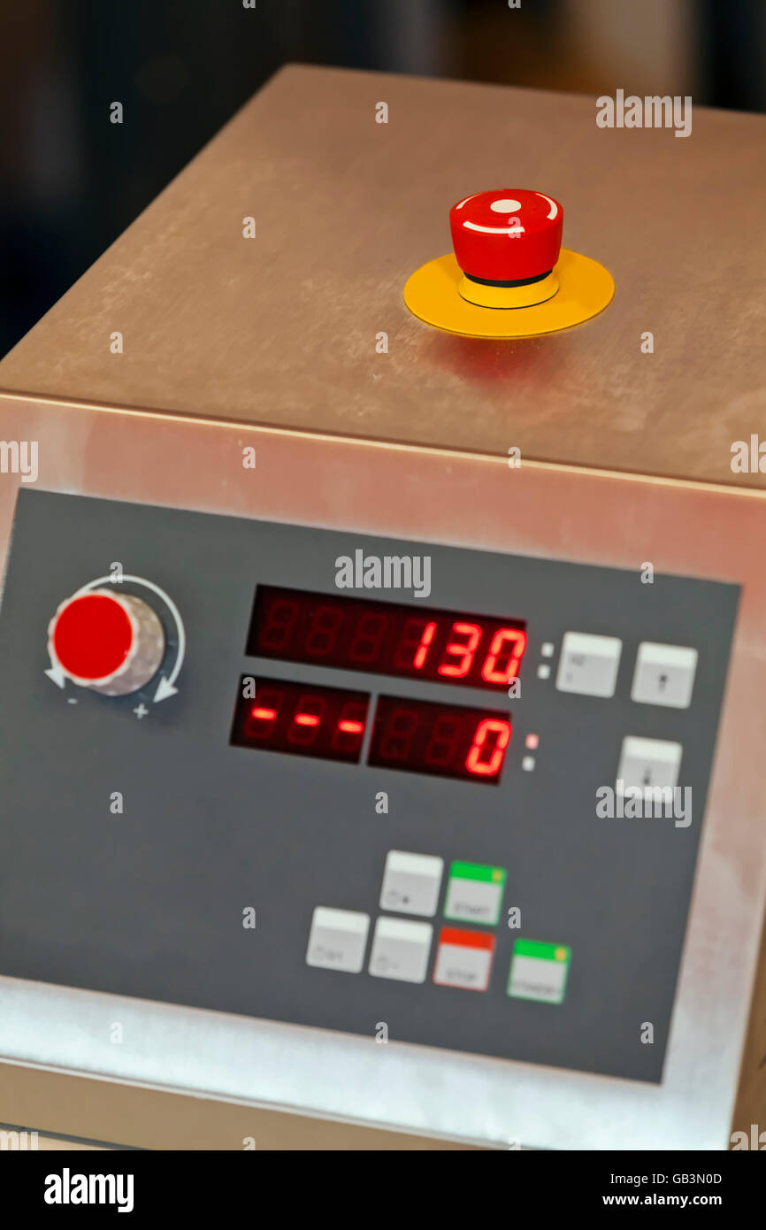 View on advanced engine control panel with navigator, new technology ...