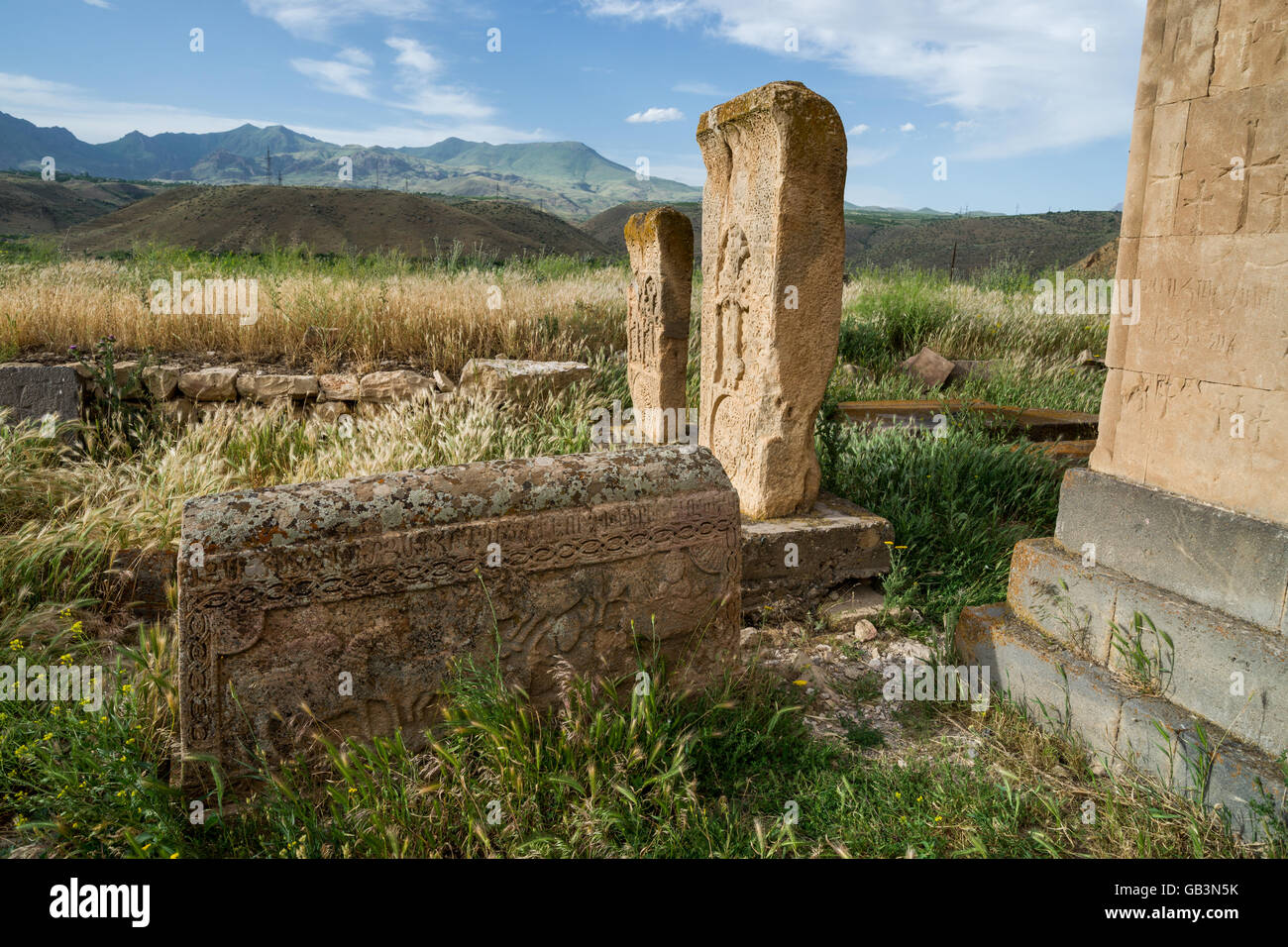 Graveyard of Church Surb Astvatsatsin of Areni. Armenia Stock Photo - Alamy