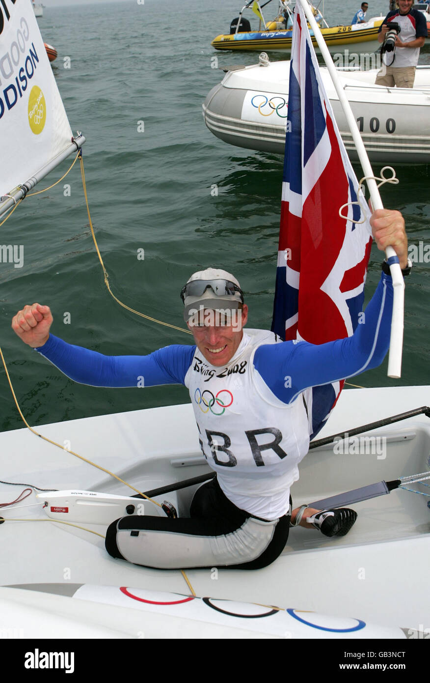 Great Britain's Laser sailor Paul Goodison wins Gold in his final round ...