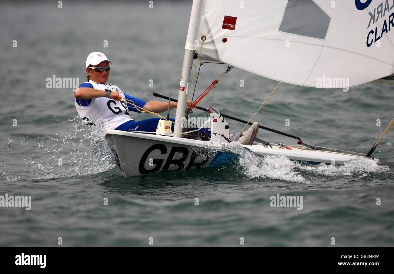 Great Britain's Laser Radial sailor Penny Clarke during the final round ...