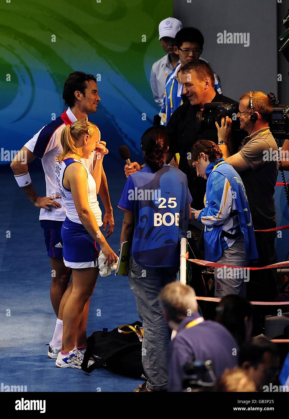 The disappointed British Badminton duo Gail Emms (left) and Nathan ...