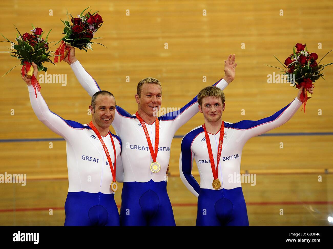 British track cyclists Jamie Staff (left), Jason Kenny (right) and ...