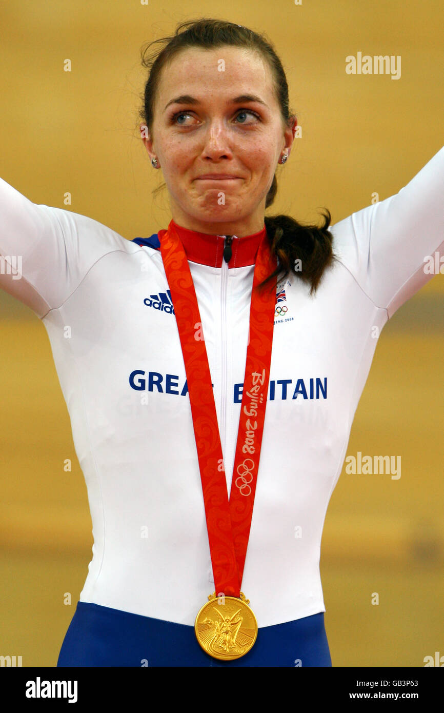Great Britain's Victoria Pendleton with the Gold Medal she won in the ...