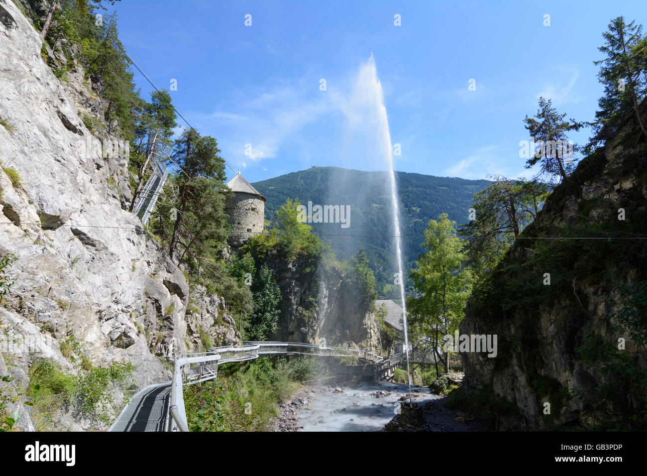 Zams Fountain in the gorge Zammer Lochputz Austria Tirol, Tyrol Stock ...