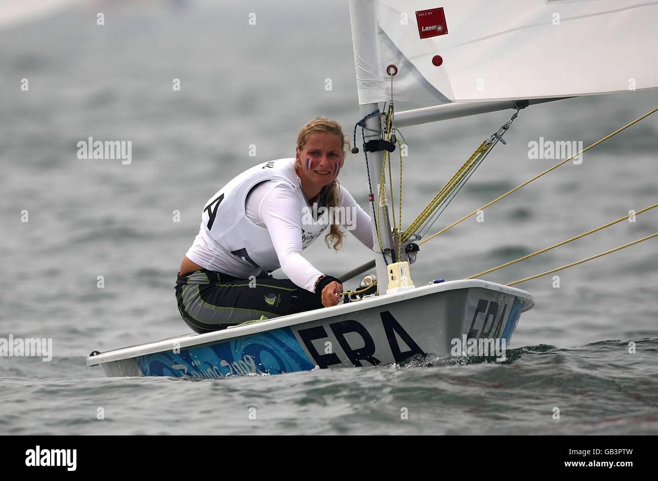 France's Sarah Steyaert competes in the women's Laser Radial class ...