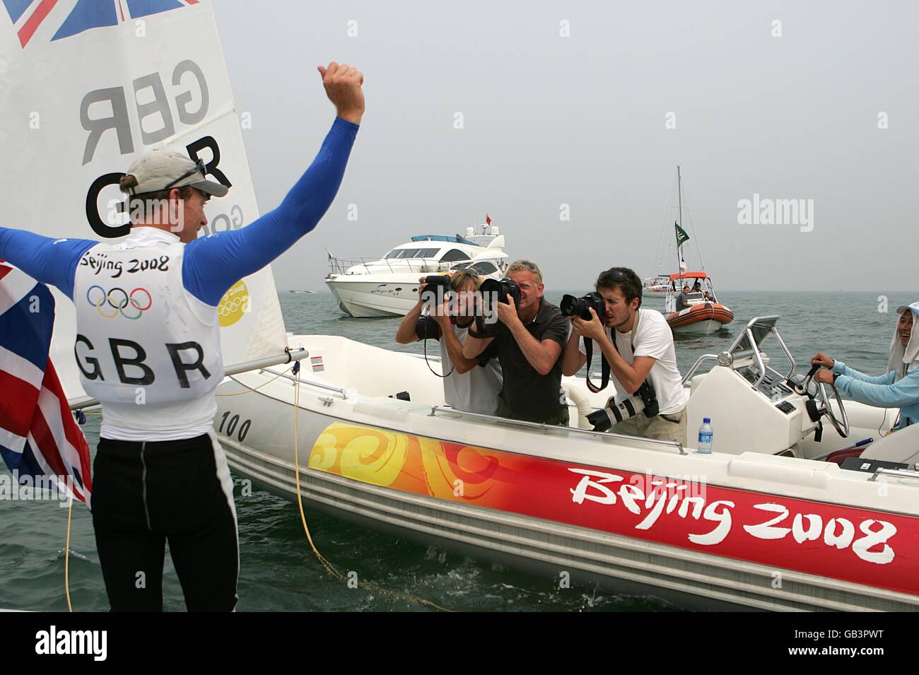 Photographers take pictures of Great Britain's Paul Goodison as he ...