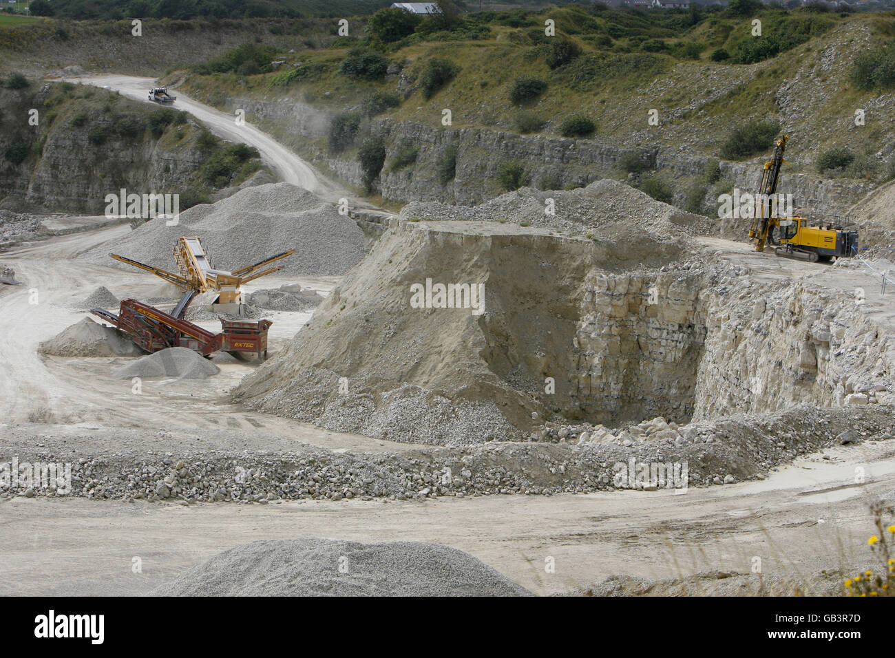 General view of a quarry at Portland in Dorset which is famous for its ...