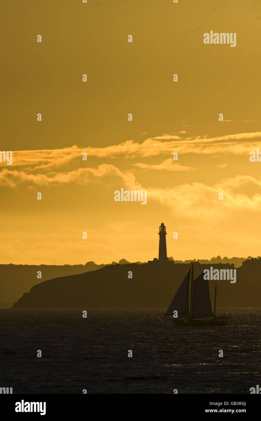 Sunset over Bristol Channel Stock Photo - Alamy