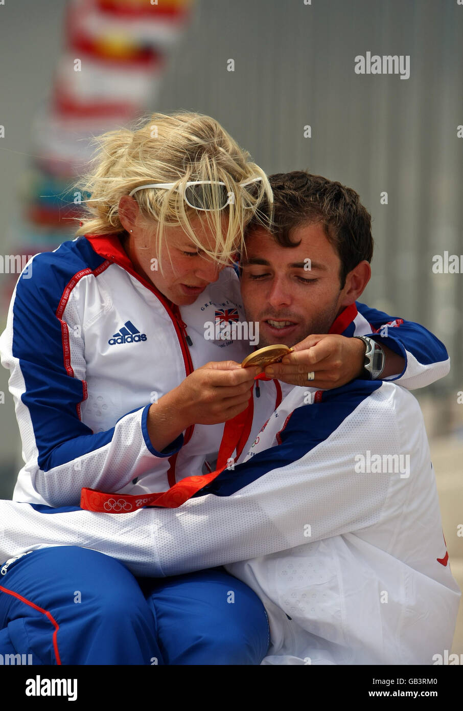 Great Britain's Yngling Gold Medalist Sarah Ayton with her fiance, RS:X ...