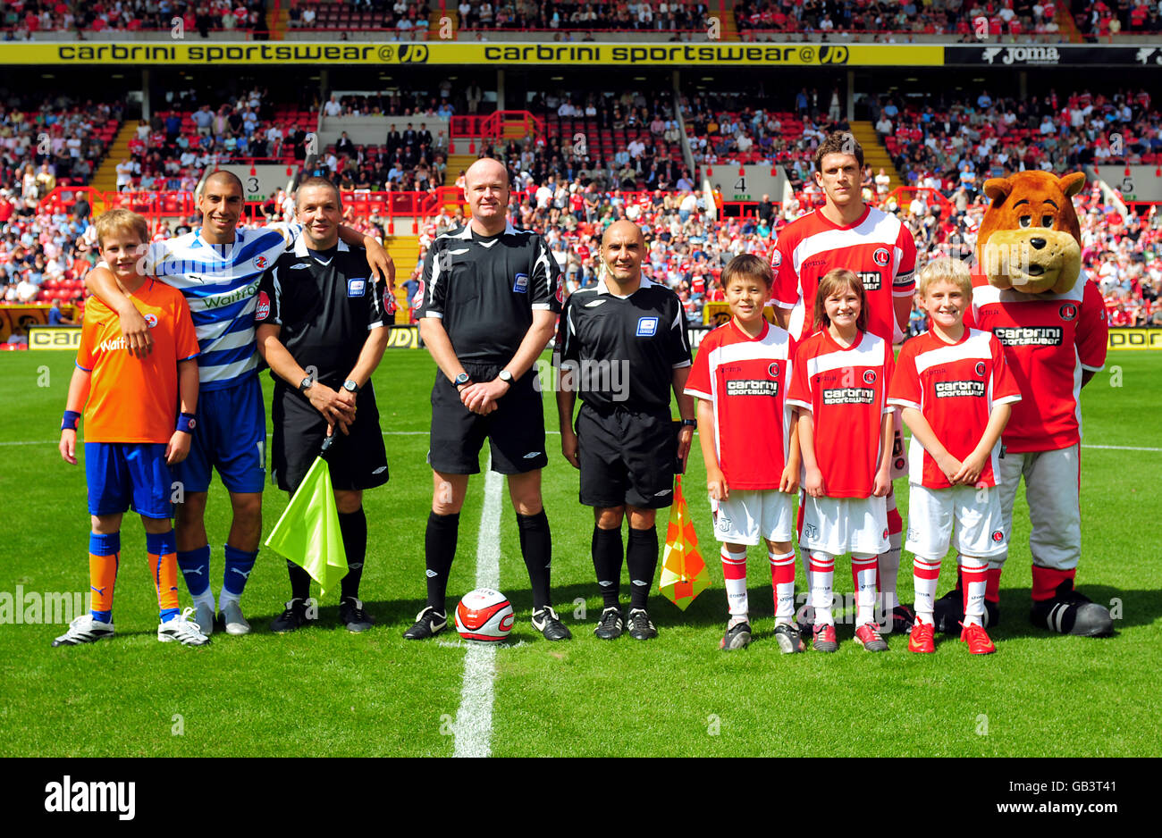 The team captains pose with the match officials the match hi-res stock ...